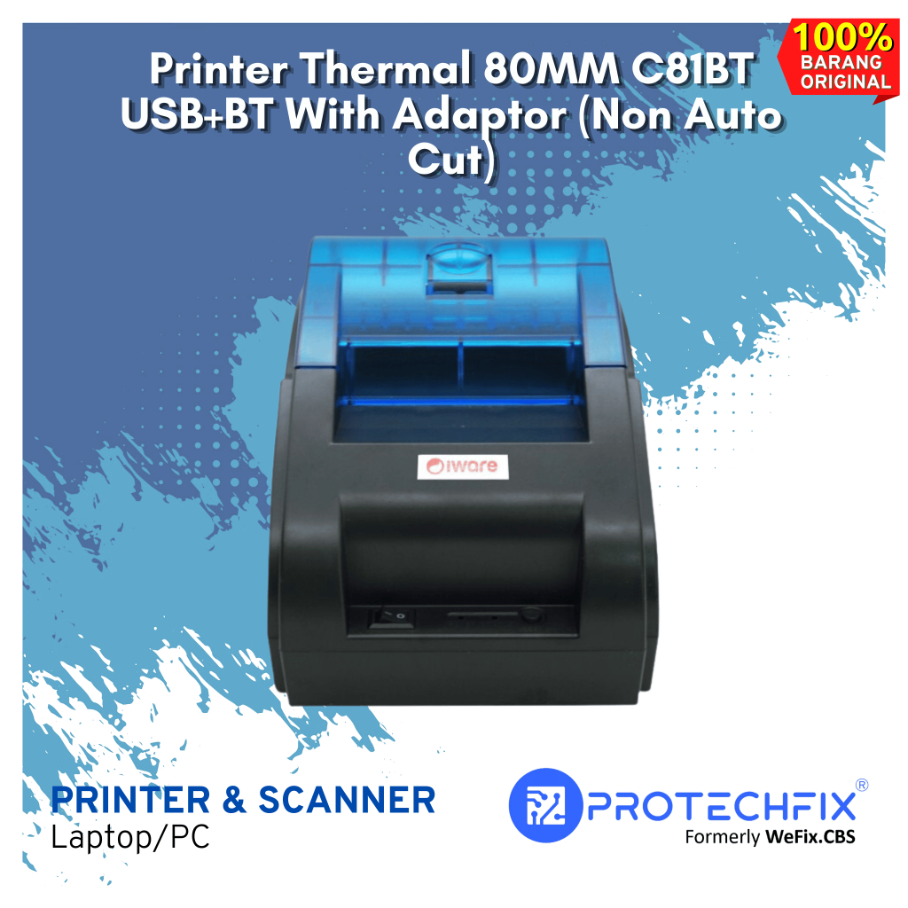 Jual PRINTER STRUK THERMAL BLUETOOTH CETAK KASIR/PPOB IWARE C81BT RJ11 ...