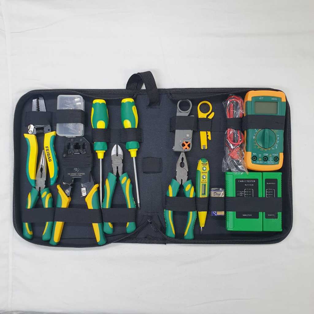 Jual TOOLKIT NETWORK REPAIR 13 IN 1 TOOL KIT LAN MULTIFUNCTIONAL FEIBAO ...