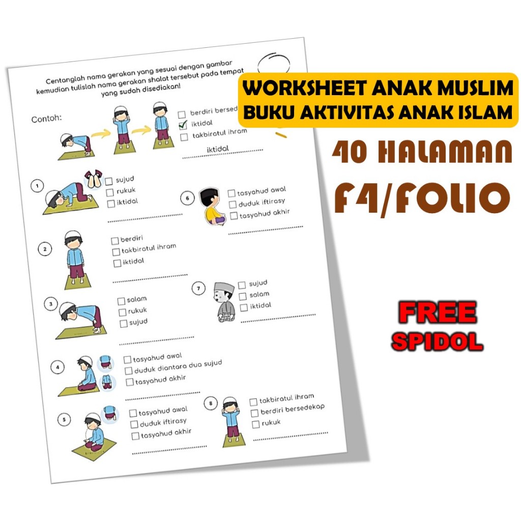 Jual Worksheet Anak Muslim Buku Aktivitas Pertama Anak Muslim Buku ...
