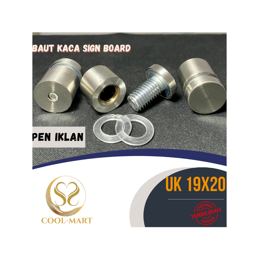 Jual PEN IKLAN 19x20 Stainless / Baut Akrilik Baut Kaca Sign Board 19x ...