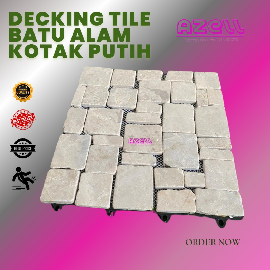 Jual Paket Bundling 10 Pcs - Decking Tile Batu Alam Kotak Putih ...