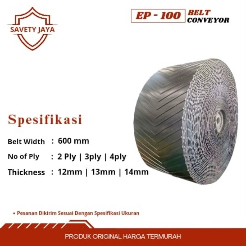Jual Conveyor Belt Sersan EP 100 Size 60CM × 3 Ply Rubber Belt | Shopee ...