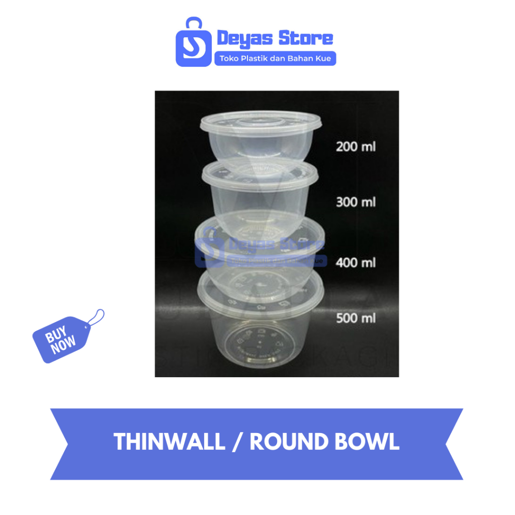 Jual THINWALL/ROUND BOWL/MIKA BULAT/MIKA PLASTIK BULAT DM ISI 25PCS ...