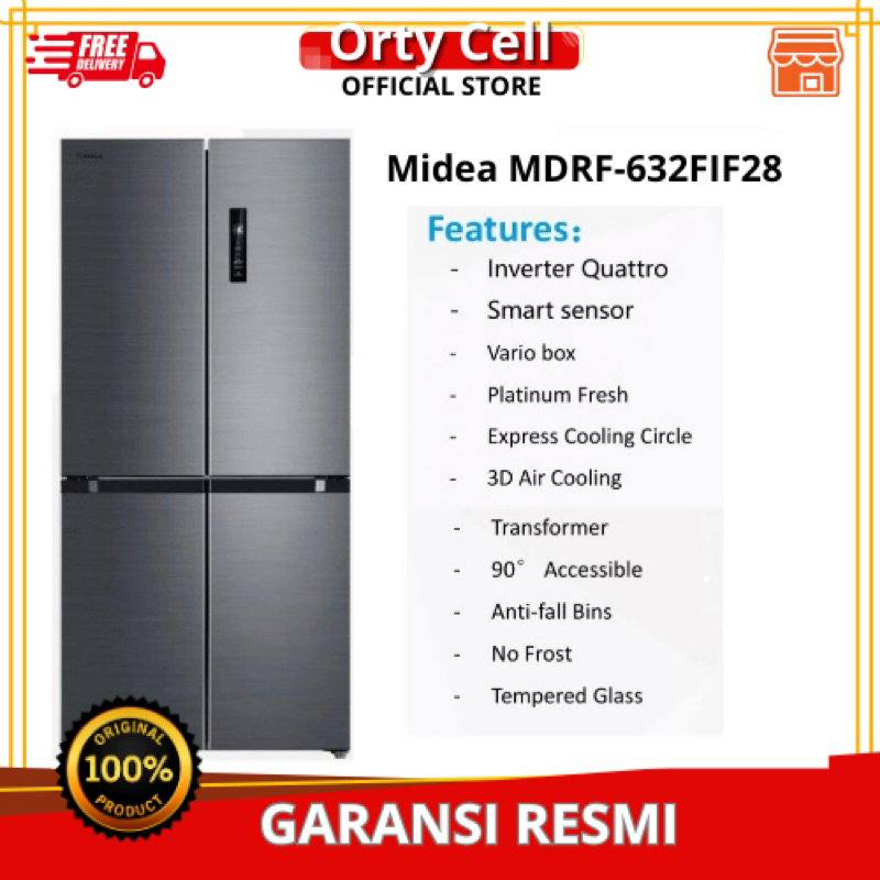 Jual Midea Kulkas 4 Pintu Multidoor 470 Liter Inverter MDRF632FIF28-ID ...