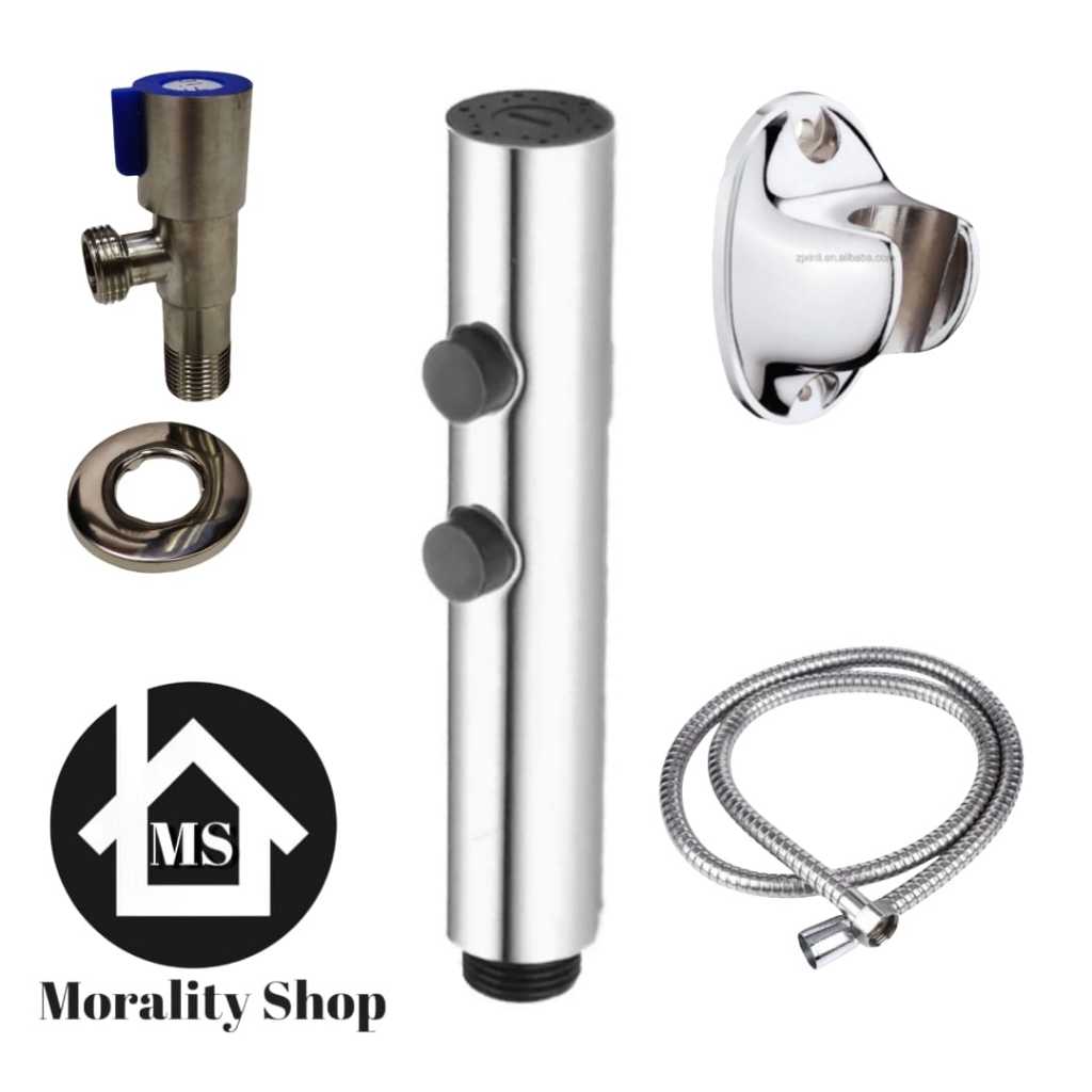 Jual jet shower closet model tangkai lurus minimalis viral + stop kran ...