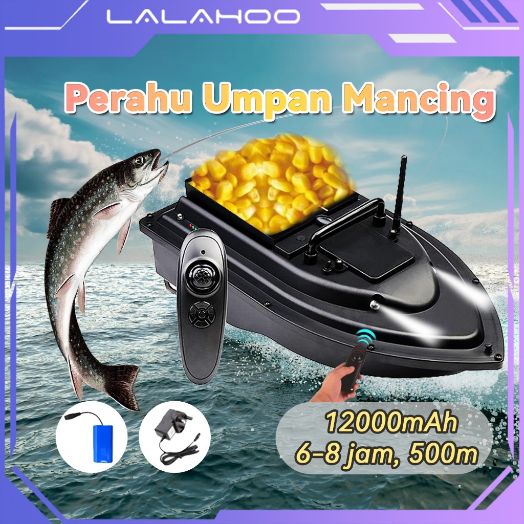 Jual Perahu Umpan Mancing Alat Pancing Remote Control 6-8H 500M Dua ...