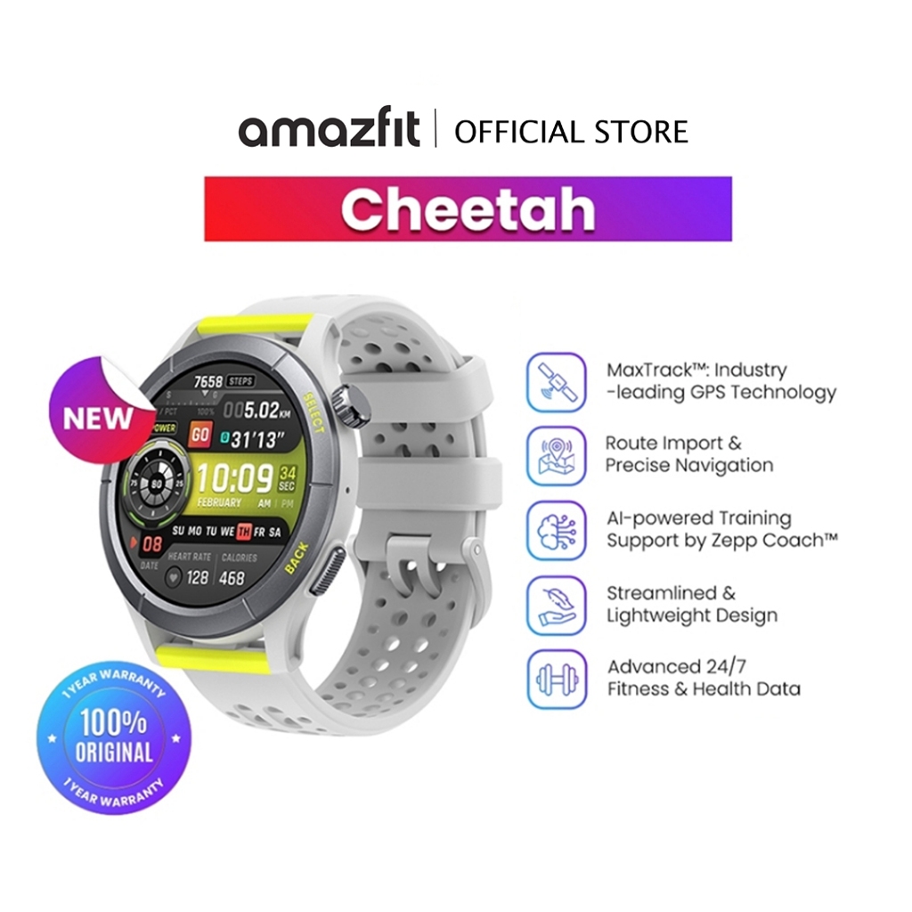 Jual Amazfit Official Cheetah 47mm Runner Smart Watch With GPS Fitness ...