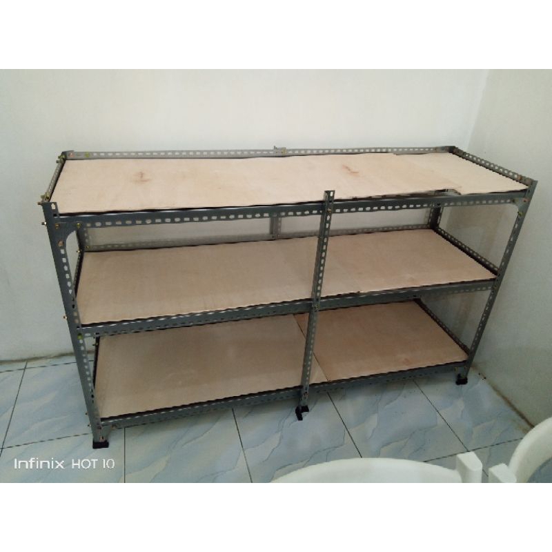 Jual rak besi siku lubang t175 p200 L30cm 3 susun 6 tiang | Shopee ...