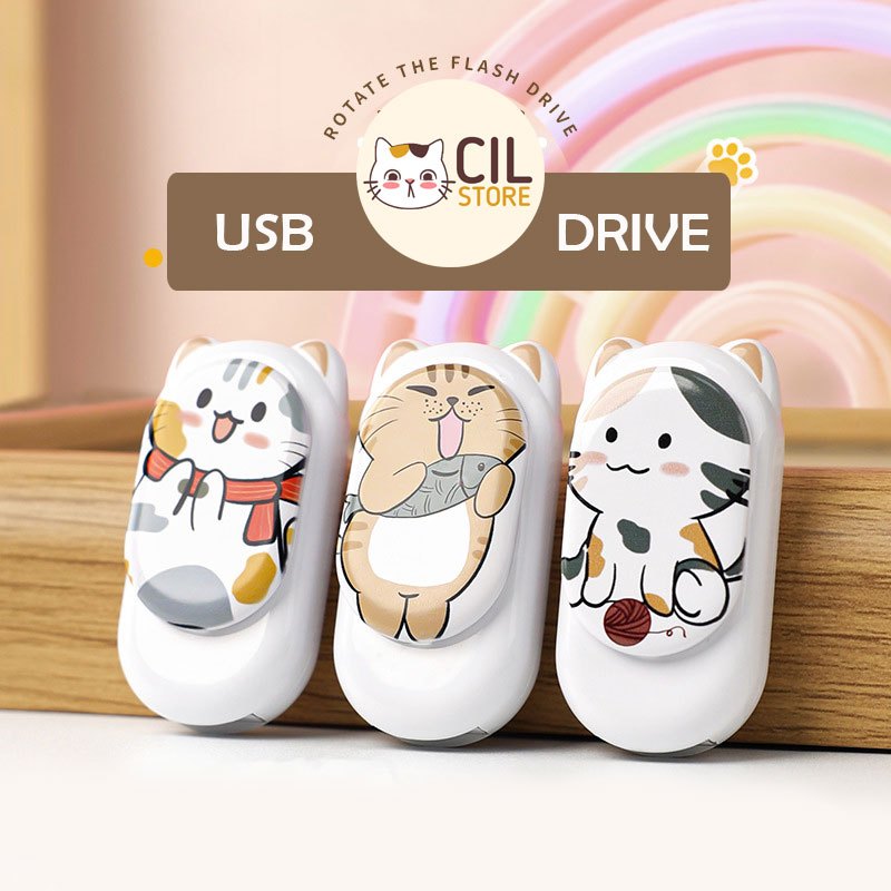 Jual USB Drive Motif Kucing Lucu 16GB dengan Connector Type C - Storage ...
