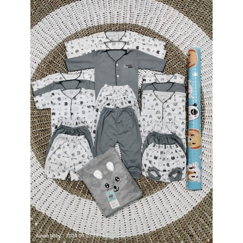 Jual Set Perlengkapan Bayi Baru Lahir Pakaian Bayi Baru Lahir Seri Abu Isi 20Pcs 19Pcs 18Pcs ...
