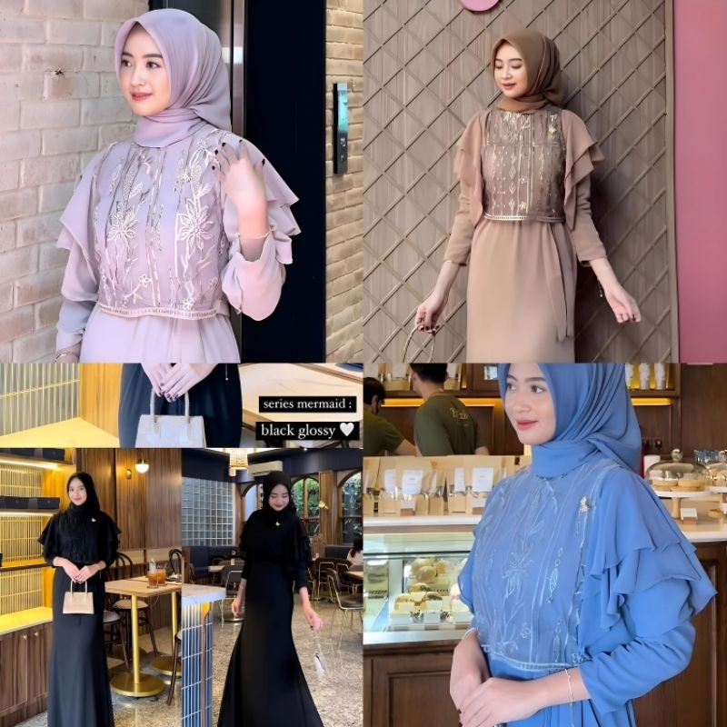 Jual Lauren Mermaid Dress Wanita Remaja Terbaru 2024 Gamis Pesta ...