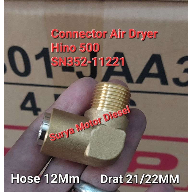 Jual CONNECTOR NEPEL AIR DRYER HINO 500 SN352-11221 DRAT 21/22 HOSE ...