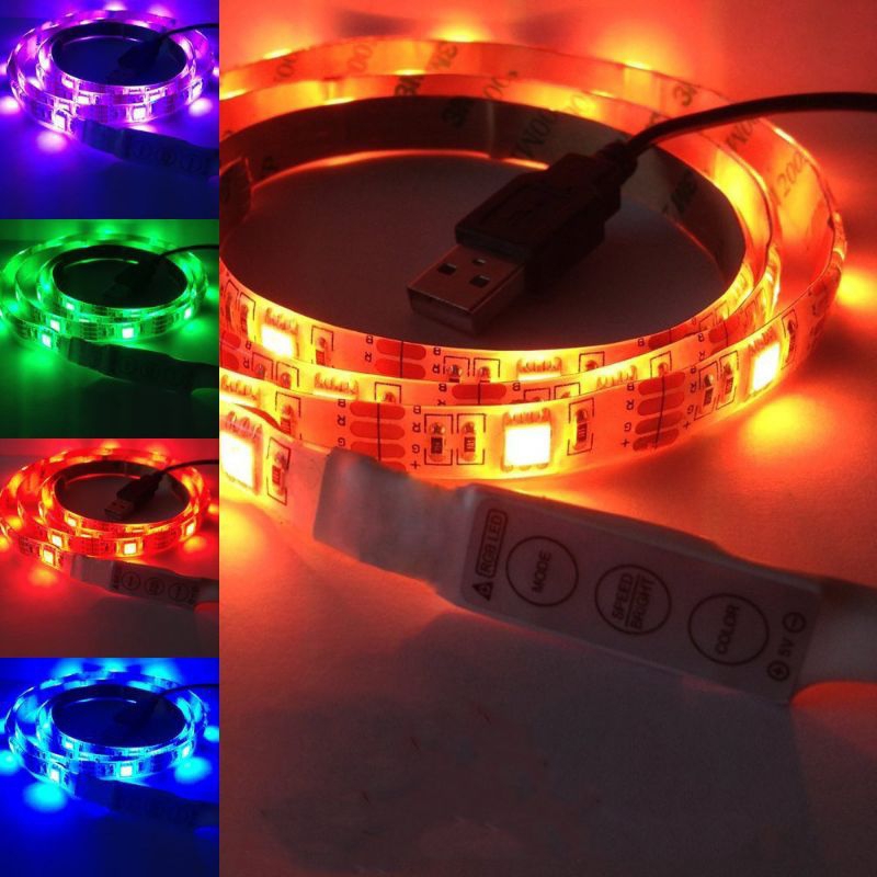 Jual Lampu LED Strip RGB SMD 5050 1M with Controller USB 5V - L5 ...