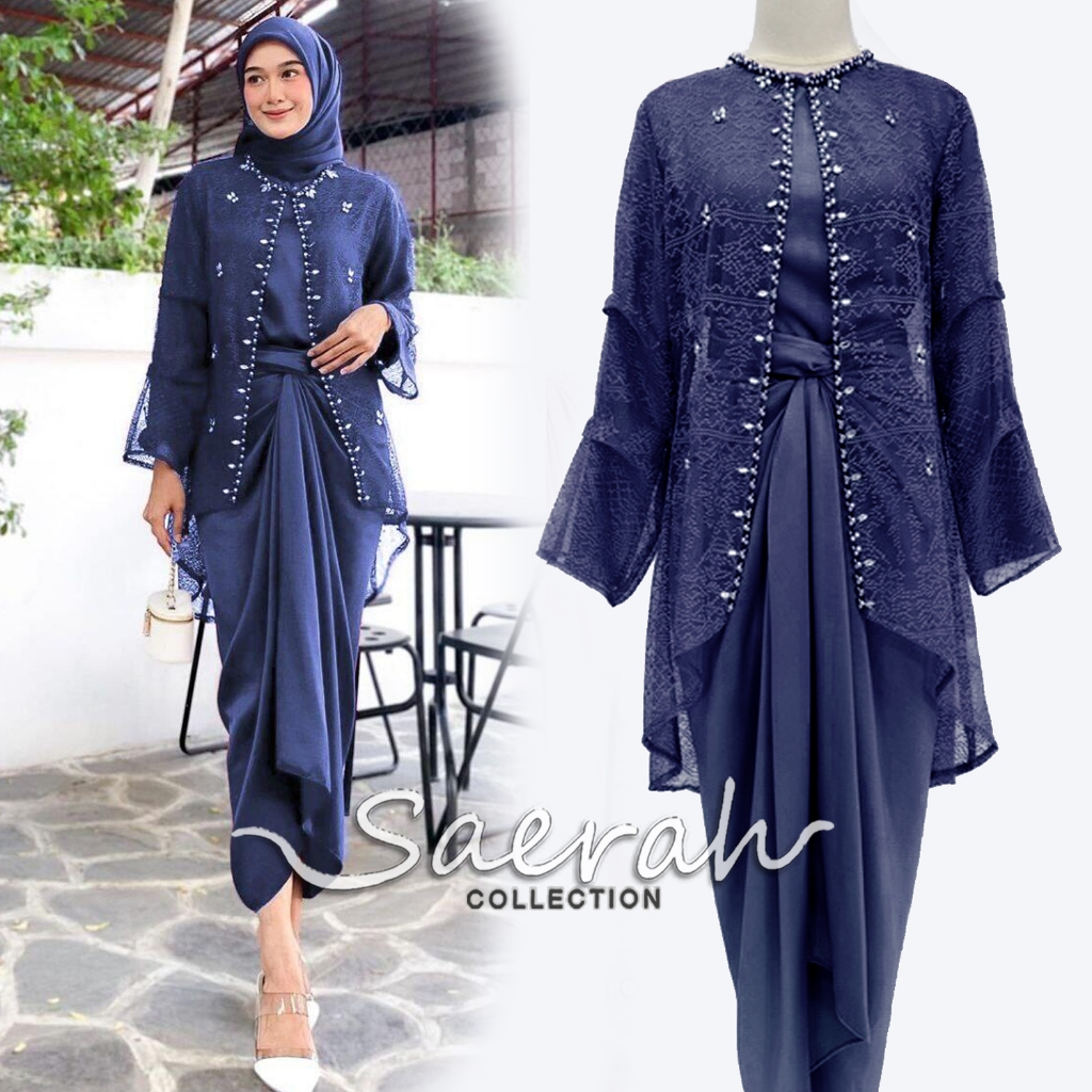 Jual Terbaru One Set Hijab Gamis Clarisa Setelan Dress Lilit Premium ...