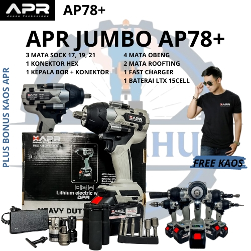 Jual (PROMOSI) IMPACT WRENCH APR AP78+ JUMBO FACELIFT 99V 1800NM 1 ...