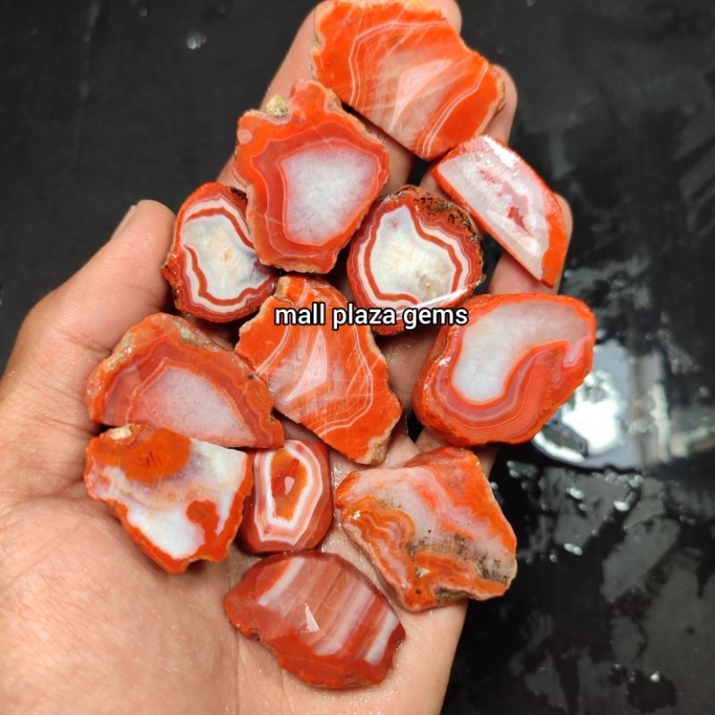 Jual bahan batu akik red agate carnelian / agate turkey unik motif ...