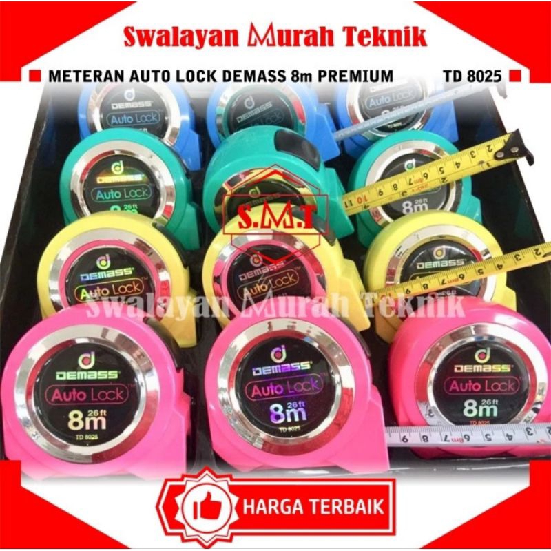 Jual DEMASS METERAN BANGUNAN ROLL METER 5M/8M DEMASS (AUTO LOCK ...
