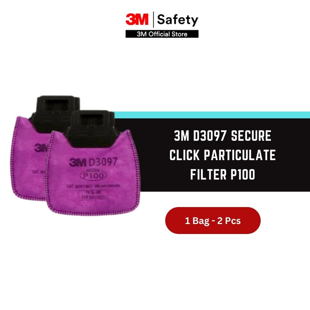 Jual 3M D3097 Secure Click Particulate Filter P100 - 1 Bag isi 2 ...