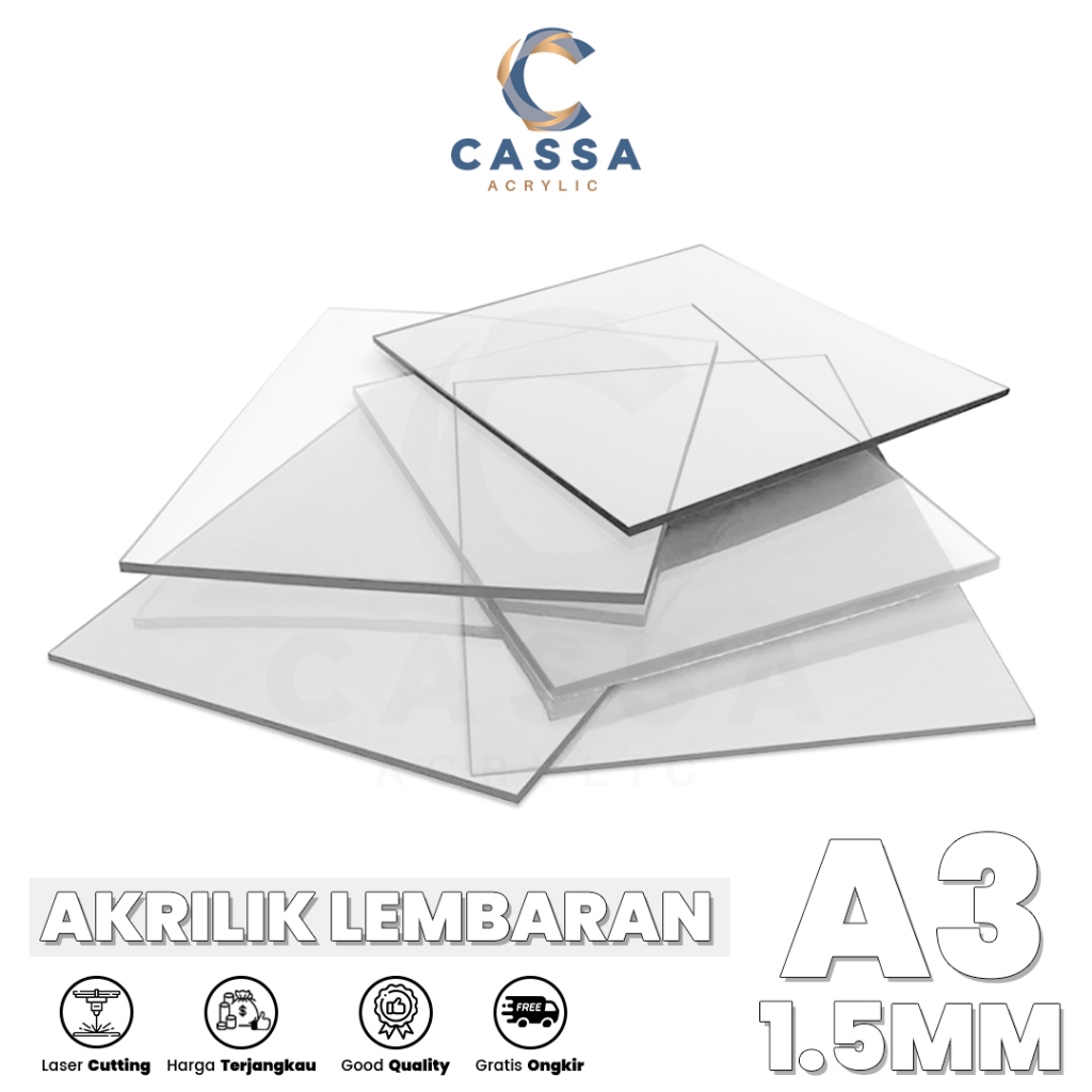 Jual Akrilik Lembaran Bening A3 1,5mm / Acrylic Sheet Clear Transparant | Shopee Indonesia