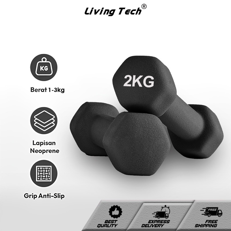 Jual LIVING Dumbell 2Kg / Barbel Mini / Barbel Non Slip Dumbbell (1 Pcs ...