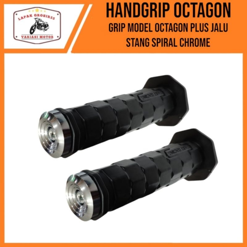Jual Handgrip Octagon Plus Jalu Stang Spiral Set Kanan Kiri Sepasang ...