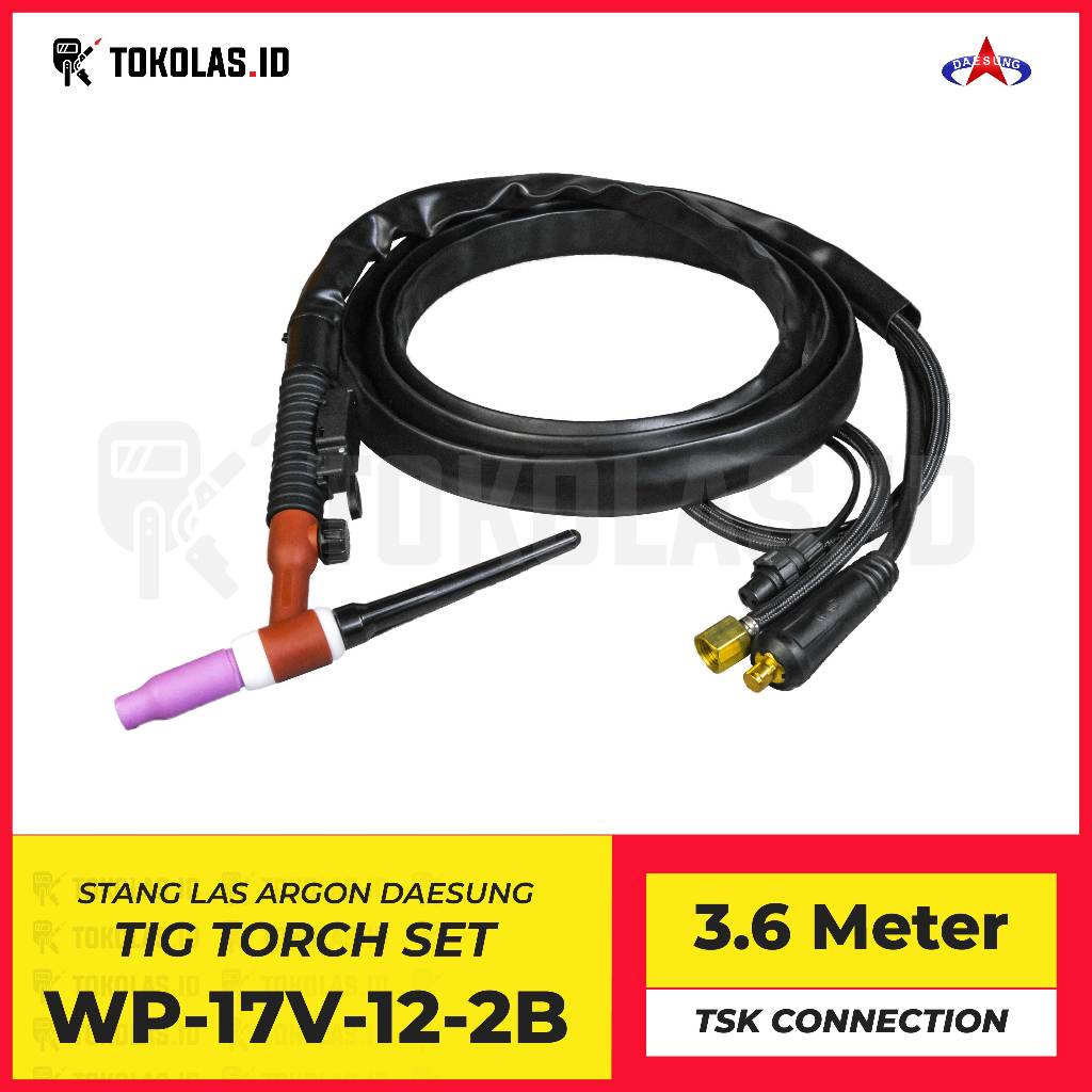 Jual Daesung Stang Las TIG Welding Torch Argon WP17 TSK WP 17 Valve Pencet Putar Manual 150 ...