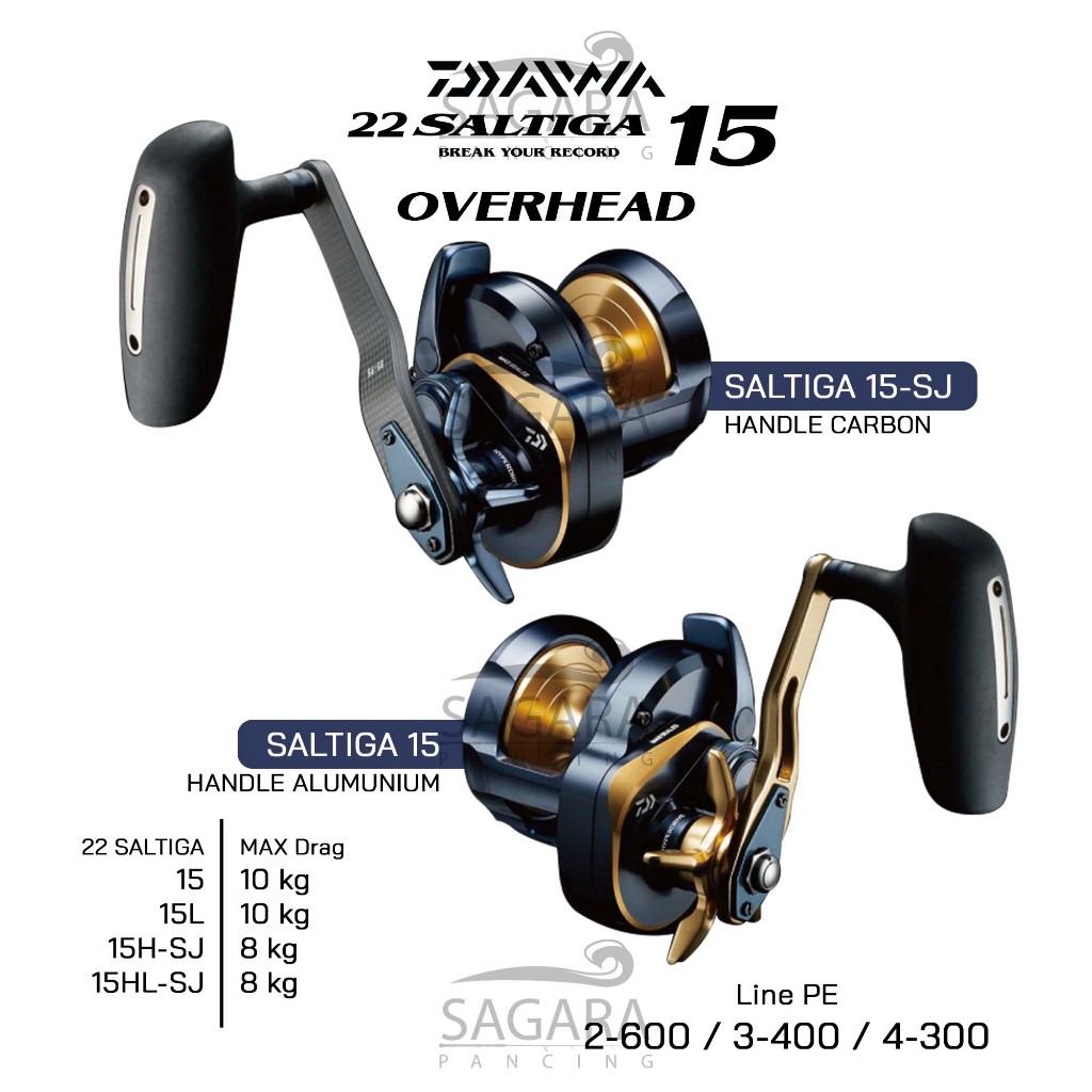 Jual Reel OH Daiwa Saltiga 15 | 15L | 15HL-SJ | 15H-SJ Reel Over Head ...