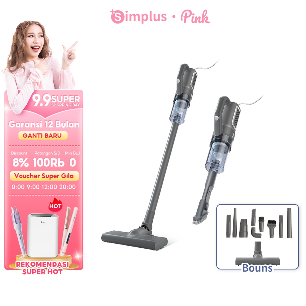 Jual Simplus Vacuum Cleaner 11 Sikat Vakum Penghisap Penyedot Debu ...