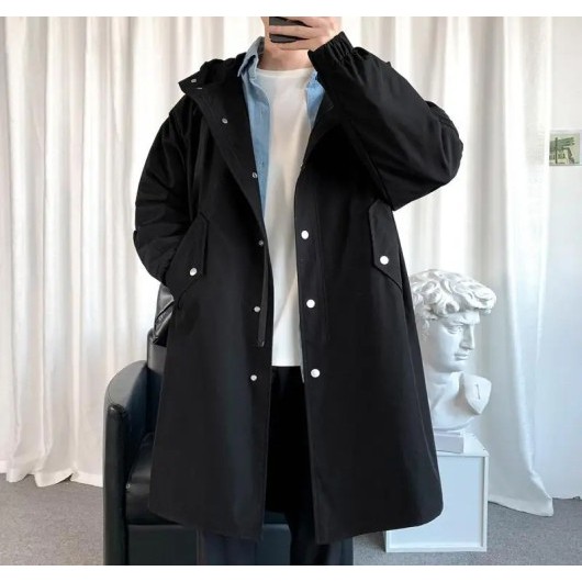 Jual Long Trench Coat Streetwear Jaket Cowok Panjang Long Coat Keren ...