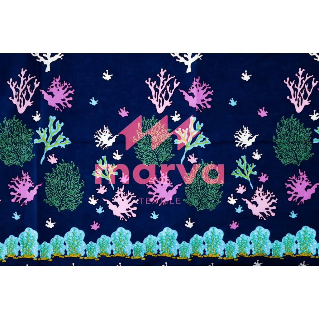 Jual Kain Batik Meteran Premium Bahan 100% katun motif bahari warna ...