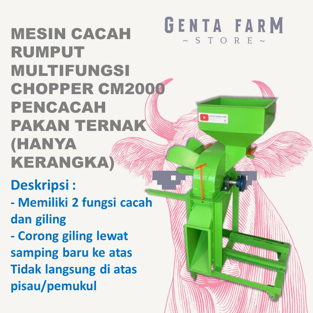 Jual Mesin Cacah Rumput Multifungsi Chopper CM2000 Pencacah Pakan ...