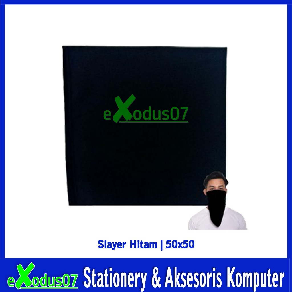 Jual [ 𝐇𝐀𝐍𝐘𝐀 𝐖𝐀𝐑𝐍𝐀 𝐇𝐈𝐓𝐀𝐌 ] SLAYER HITAM POLOS 50 x 50 cm | Shopee Indonesia