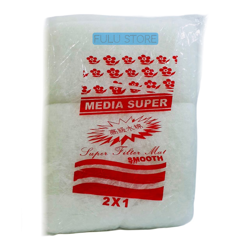 Jual MEDIA SUPER 2x1 Kapas Filtrasi Busa Putih Kolam Filter Aquarium ...