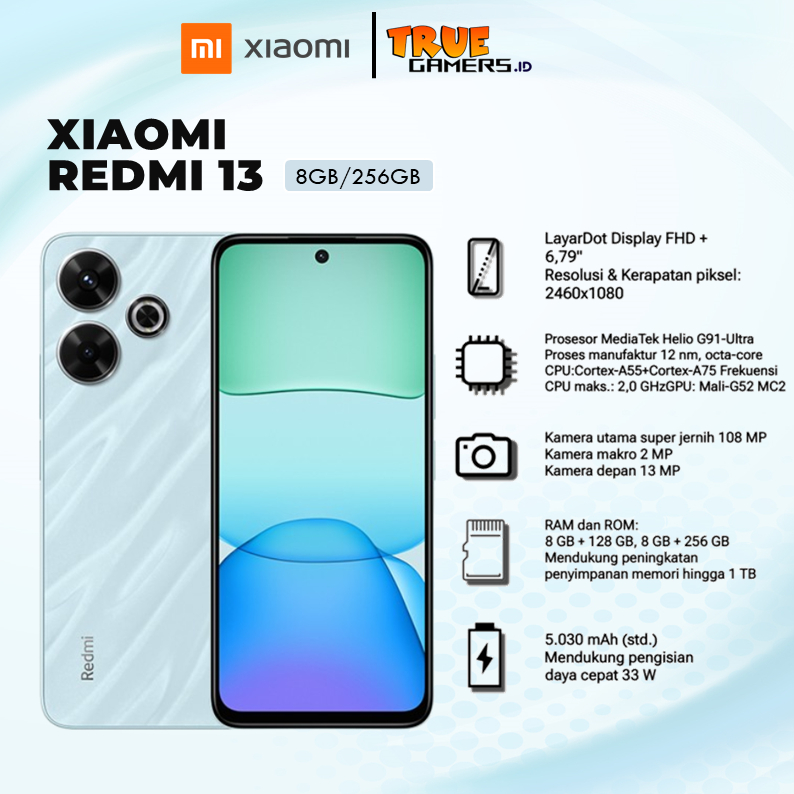 Jual Handphone Xiaomi Redmi 13 8GB/256GB 8GB/128GB (GARANSI RESMI ...