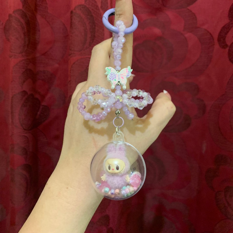 Jual ganci labubu ungu muda / gantungan kunci / gantungan tas / bag ...