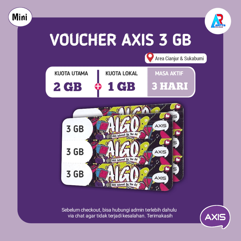 Jual Voucher Axis Mini 3GB 3Hari | Shopee Indonesia