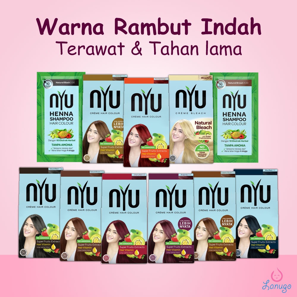 Jual NYU CREME HAIR COLOUR Pewarna Rambut/ Cat Rambut Natural (TANPA ...
