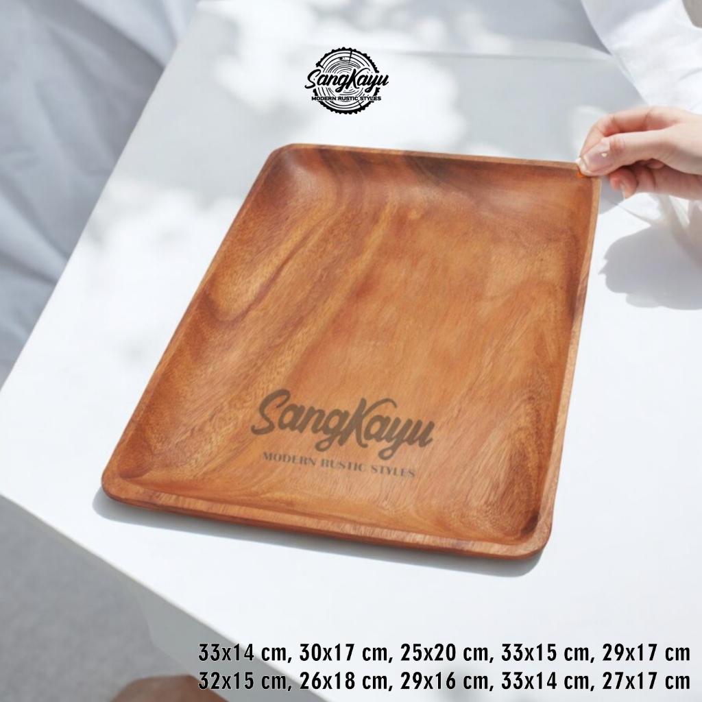 Jual SangKayu Nampan Kayu Wooden Serving Tray Nampan Bill Kotak ...