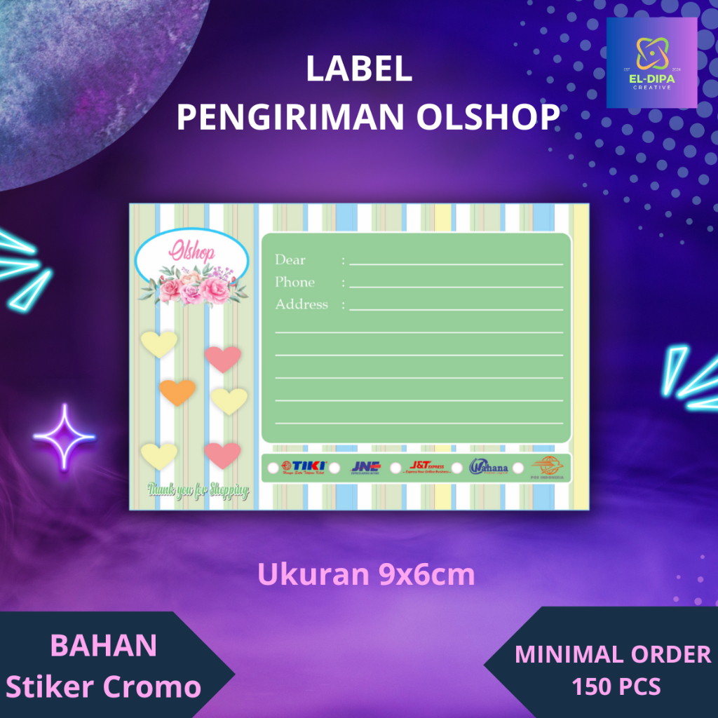 Jual Stiker Label Pengiriman Barang Online Shop / Olshop Custom Tempel ...