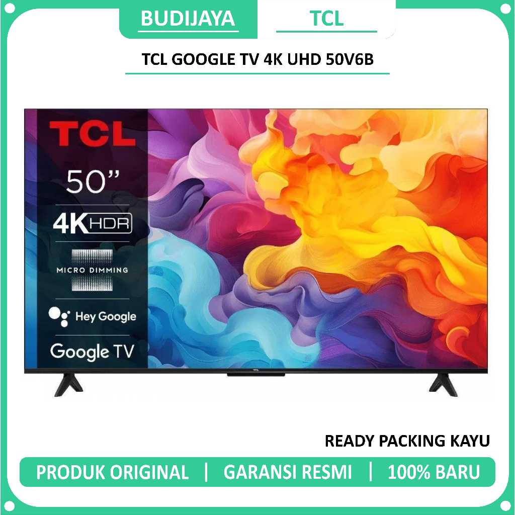 Jual [4K Google TV] TCL 50 Inch V6B - Smart UHD - T-Screen - Dolby Audio - HDR10 - AiPQ ...