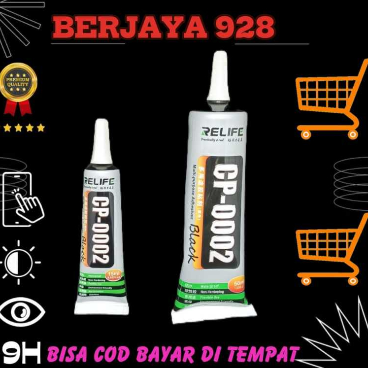 Jual LEM LCD LEM HITAM RELIFE CP-0002 HITAM UKURAN 3ML / 15 ML / 50ML | Shopee Indonesia