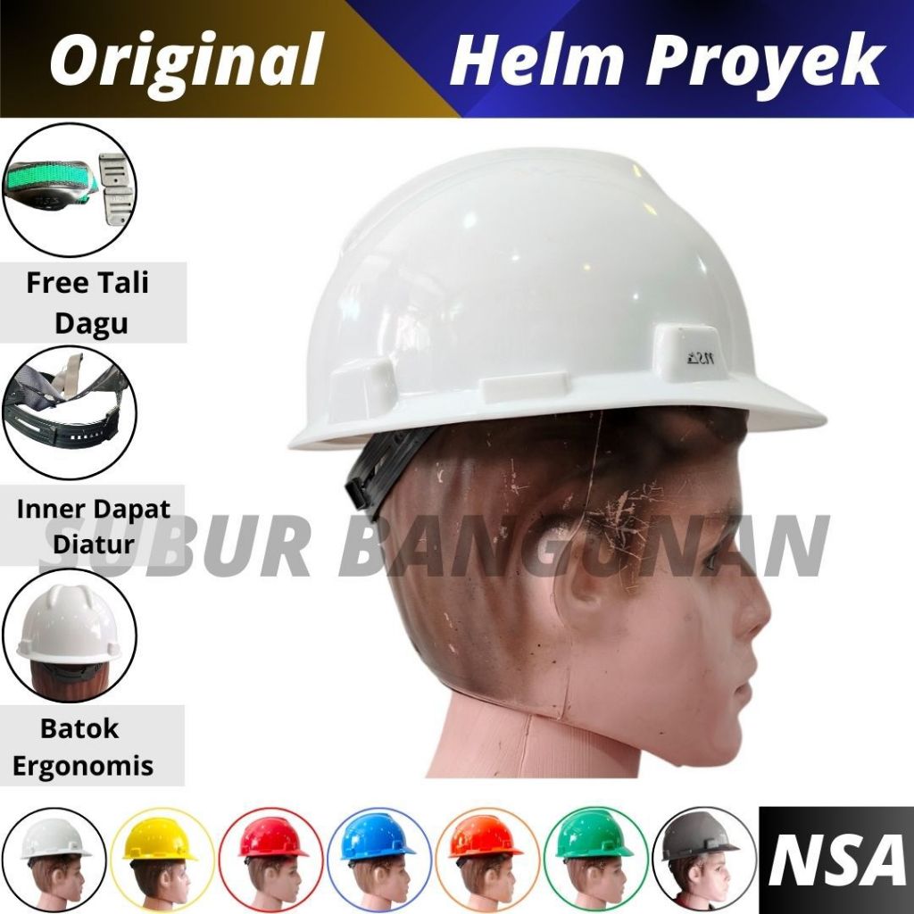 Jual Helm Proyek Kerja Safety NSA V-Gard Topi Proyek Safety Helmet SNI ...