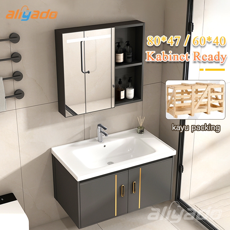 Jual ️Kayu pack&Garansi ️60/80cm Cabinet Wastafel Kamar Mandi/Wastafel ...
