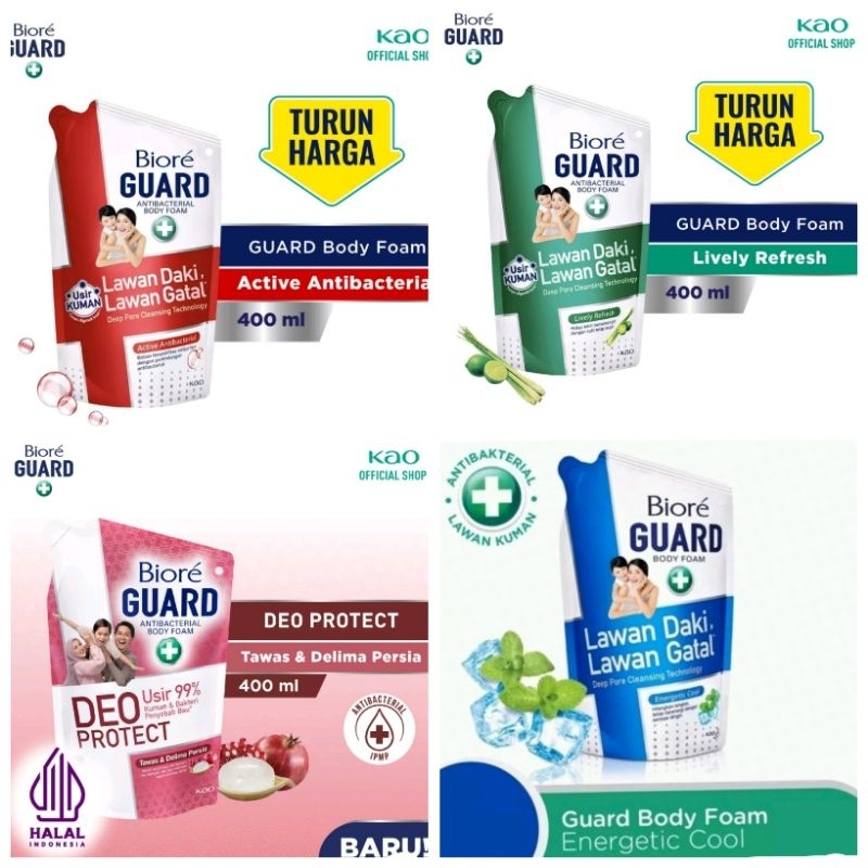 Jual 400ml Sabun Cair Biore Guard Deo Protect Tawas & Delima Persia ...