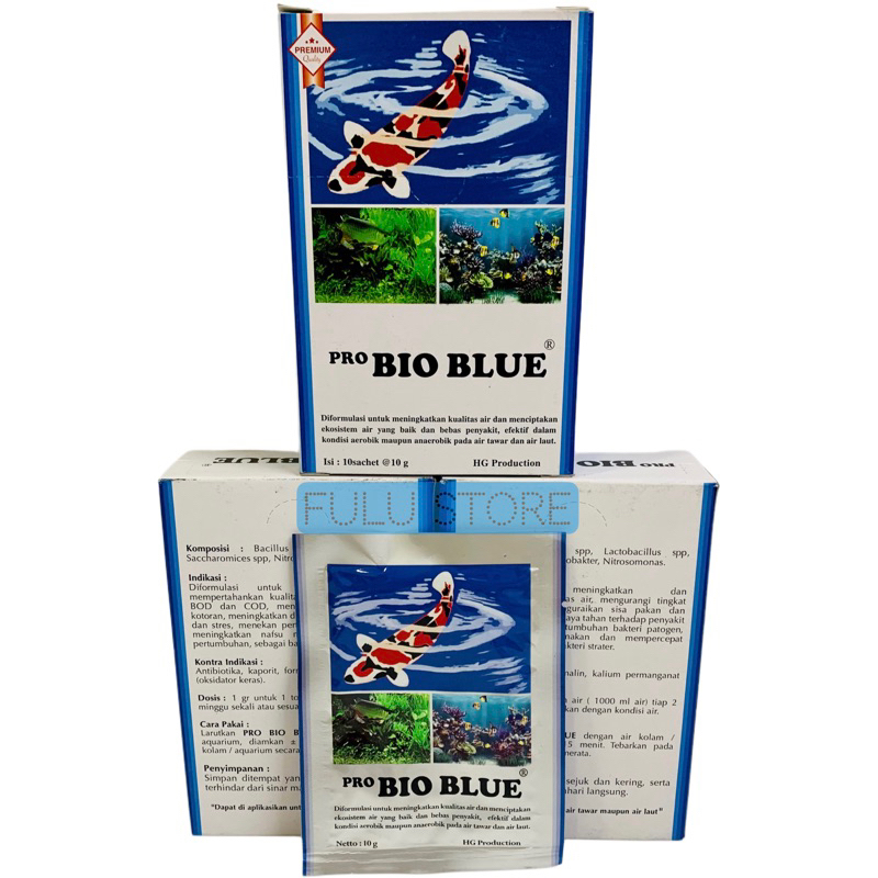 Jual PRO BIO BLUE 10gr /Sachet Bakteri Starter Kolam Ikan Koi | Shopee ...
