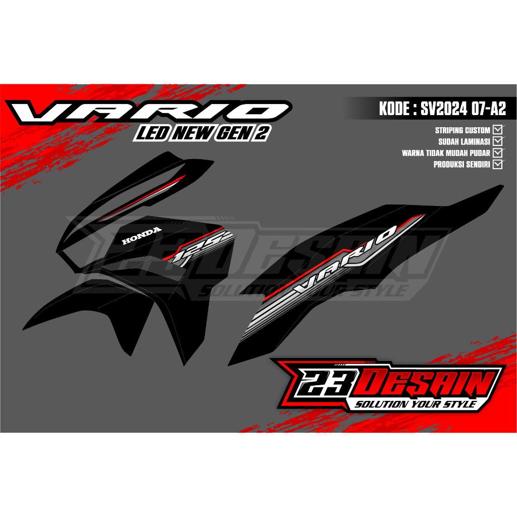 Jual striping sticker vario led new gen2 striping vario gen2 125 motif ...