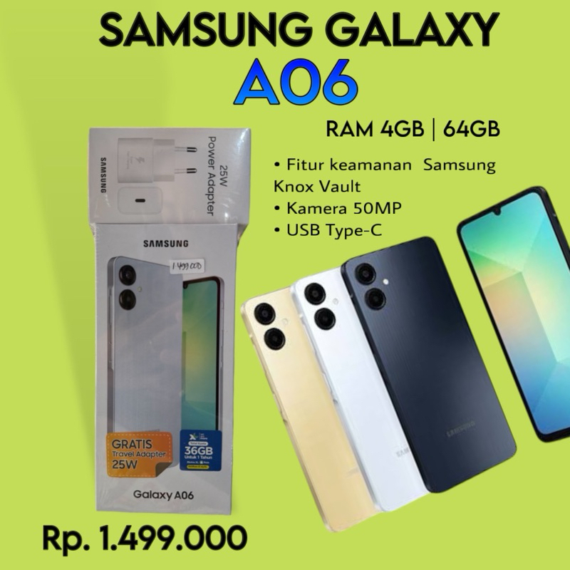 Jual SAMSUNG GALAXY A06 RAM 4GB /64GB GARANSI RESMI | Shopee Indonesia