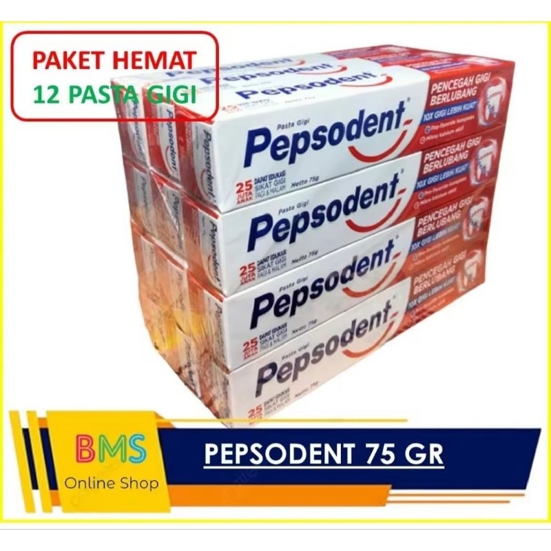 Jual Paket Hemat 12pcs / 1 Lusin Pepsodent 75 gr | Shopee Indonesia
