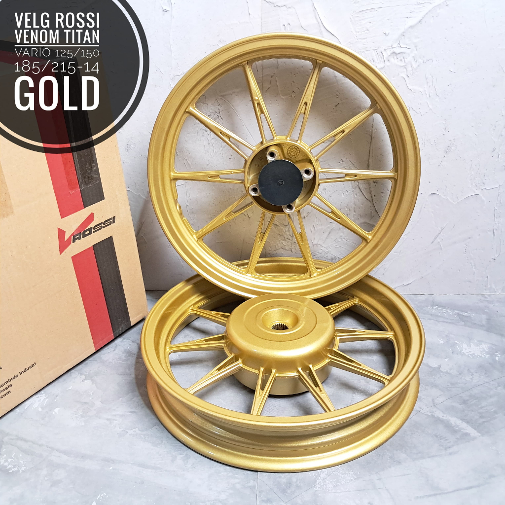 Jual Velg Rossi Venom Titan Palang 10 Vario 125/150 Gold 185/215x14 ...