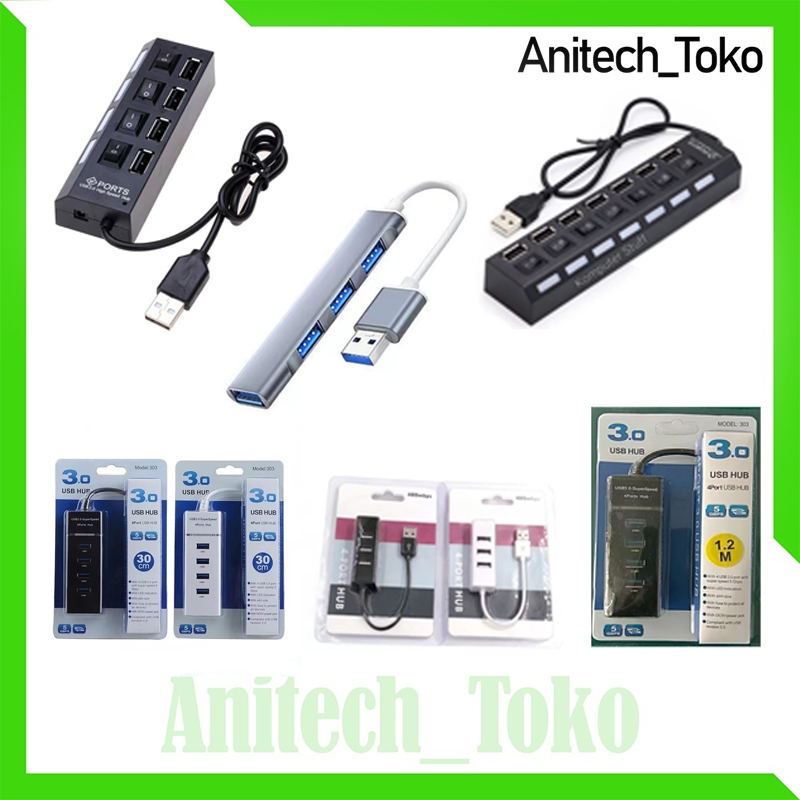 Jual [anitech toko] usb hub 3.0 /2.0 - 4 /7 port | Shopee Indonesia